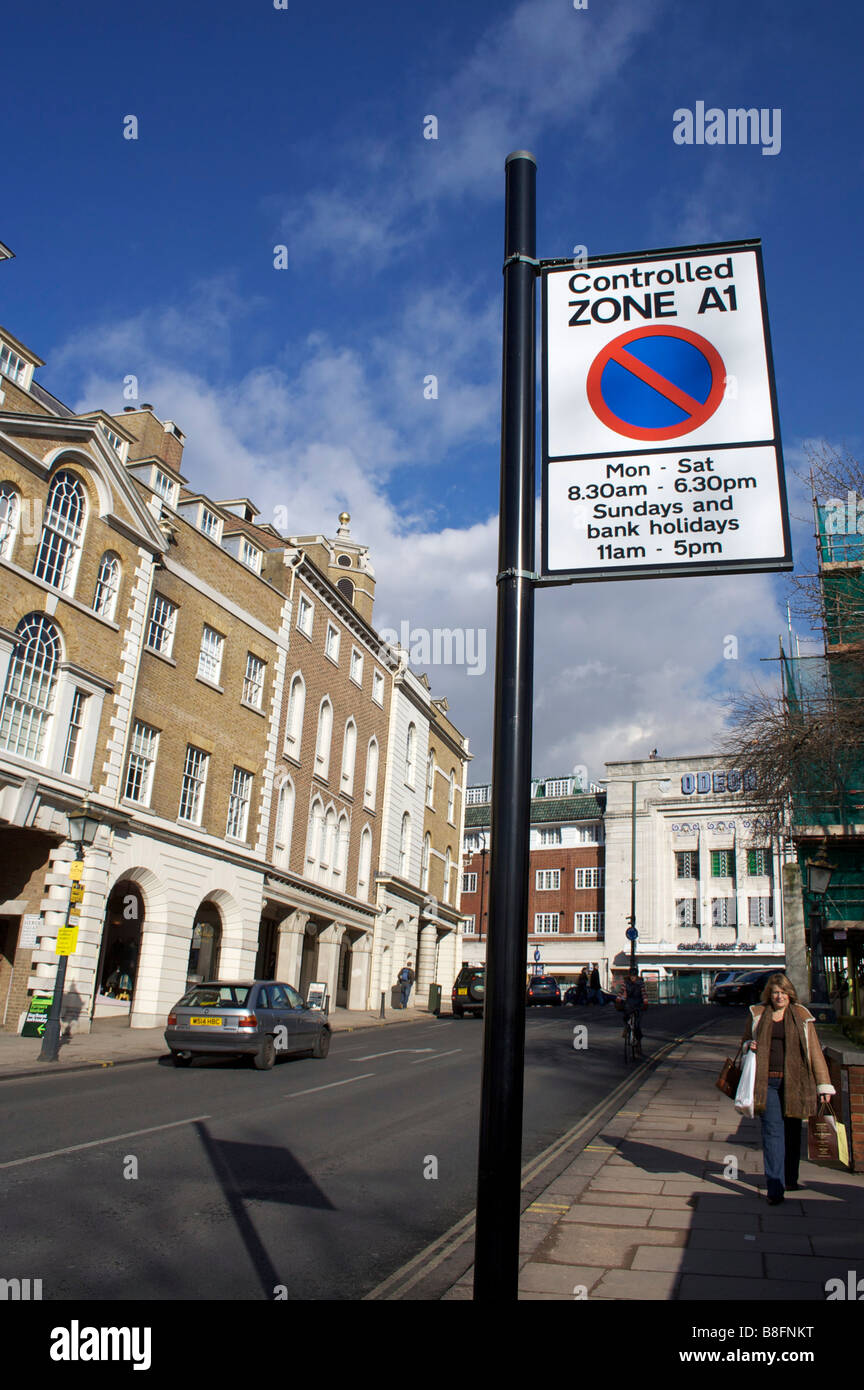 Controlled Zone A1 sign in Richmond, London Stock Photo - Alamy