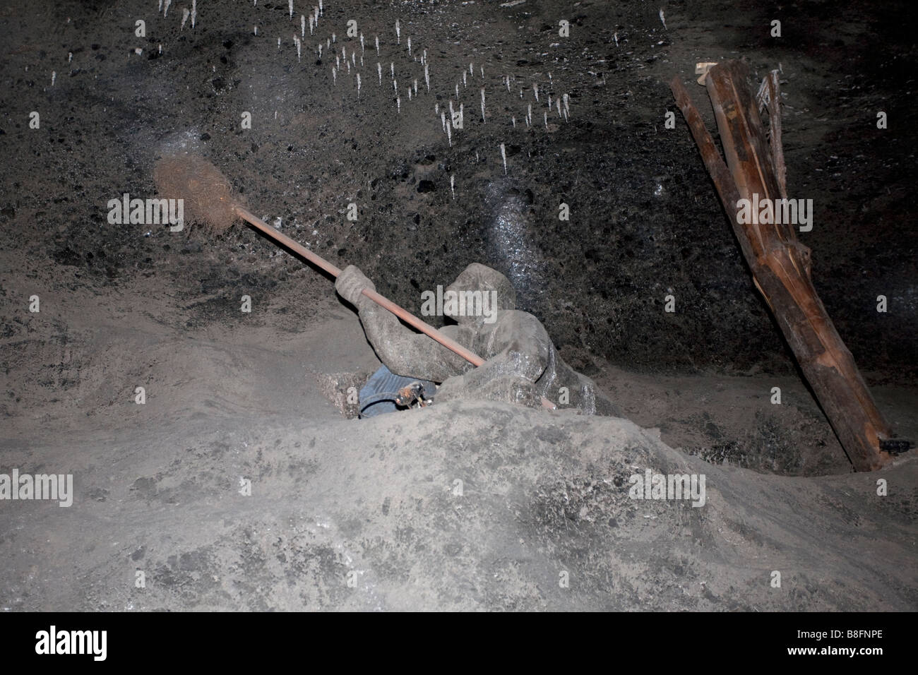 Model of Polish salt mine worker. Wieliczka Salt Mine, Krakow, Poland ...