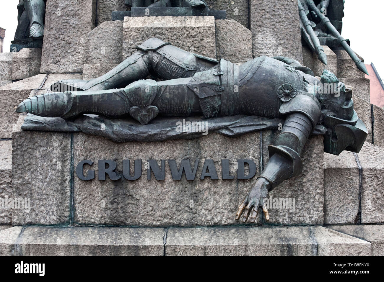 Base of the Grunwald Monument showing the fallen Ulrich von Jungingen ...