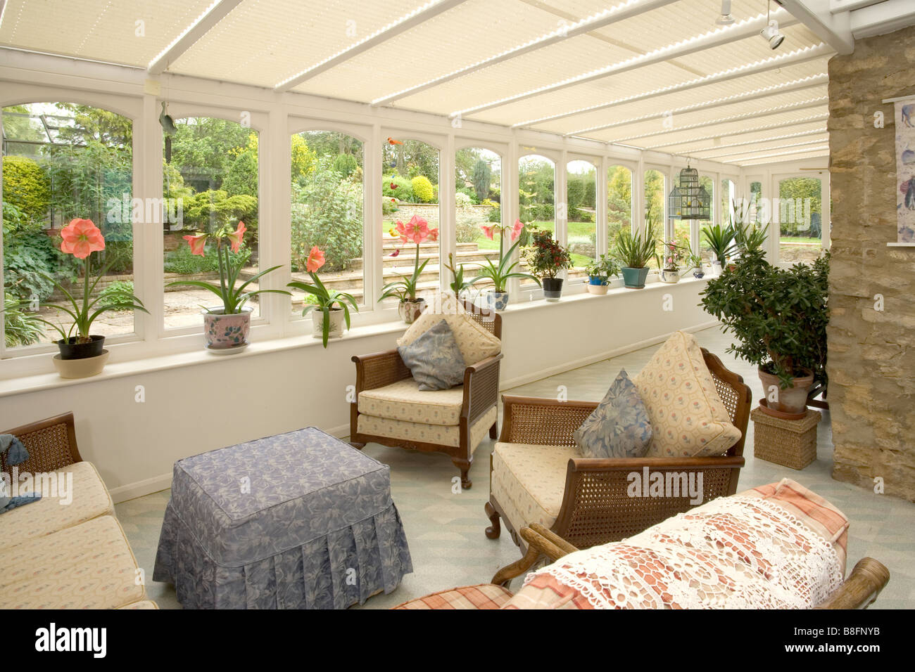 UK. A conservatory garden room Stock Photo - Alamy