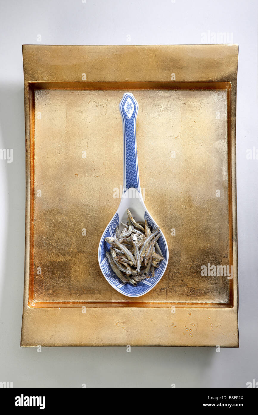 Seafood In The Spoon,Still Life Stock Photo - Alamy