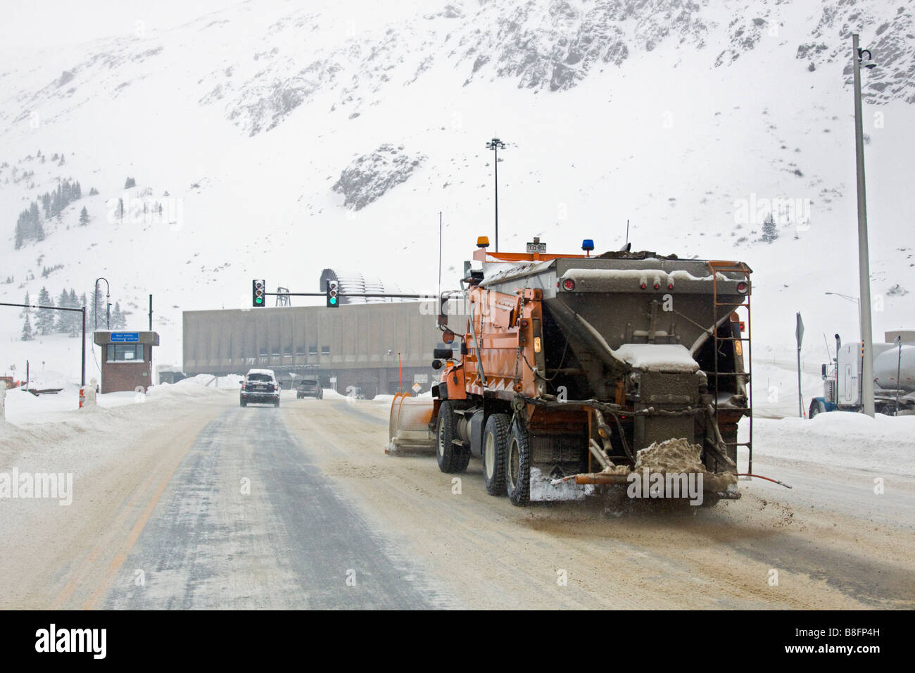 Snow plow on Interstate 70 in Colorado Stock Photo - Alamy