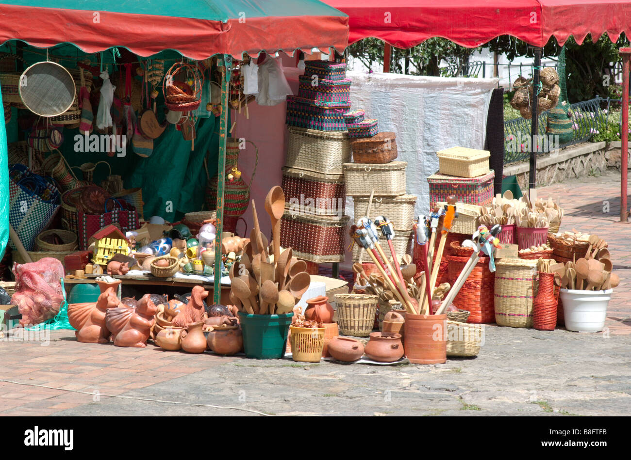 An outdoor market in the main plaza of Tibasosa Stock Photo - Alamy