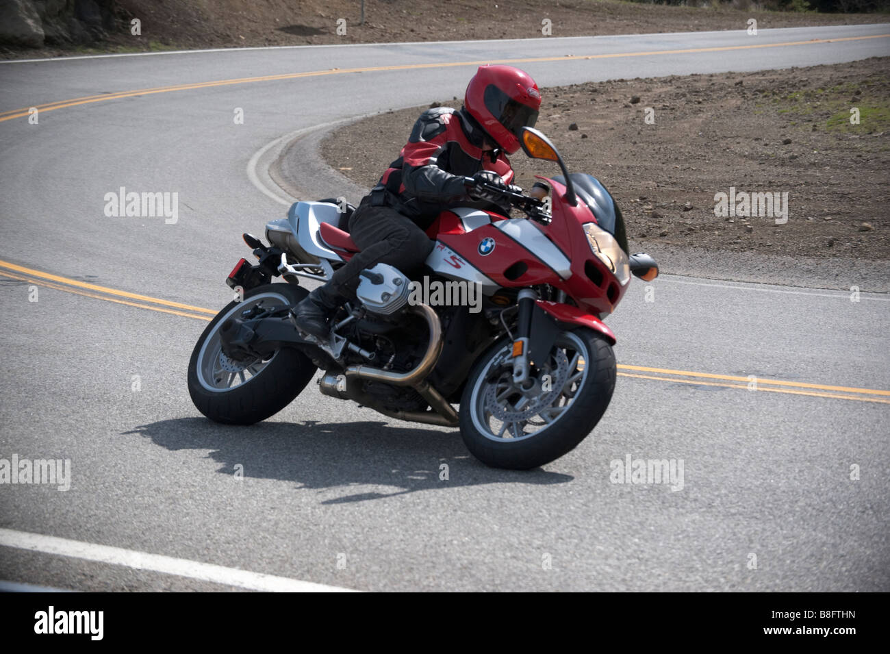 Motorcycle rider on mulholland highway hi-res stock photography and ...