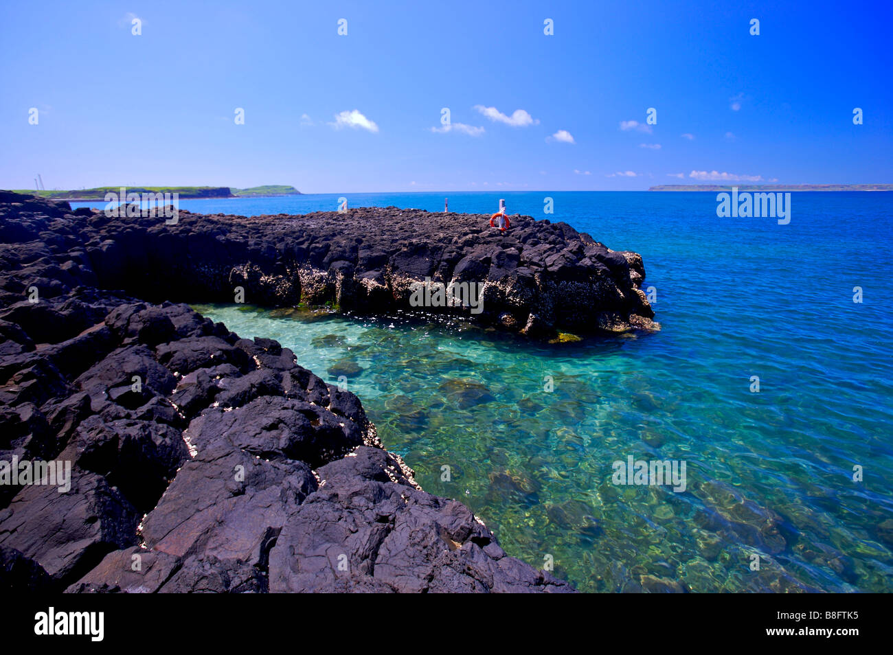 The beautiful scenery of the rock and seawater in Penghu Taiwan Stock ...