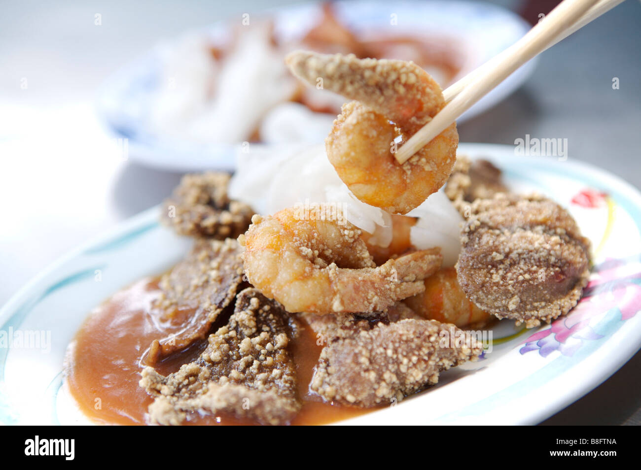 Close up of fried shrimp and pig s liver Stock Photo - Alamy