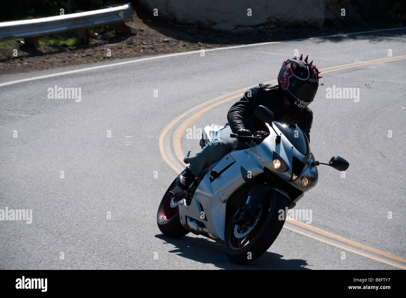 Motorcycle rider on mulholland highway hi-res stock photography and ...