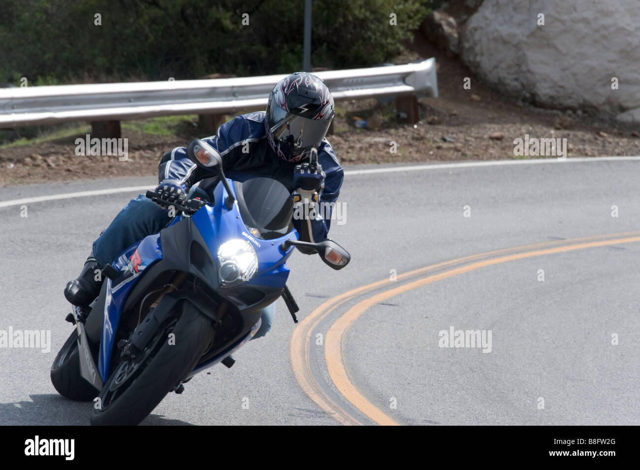 Motorcycle rider on mulholland highway hi-res stock photography and ...