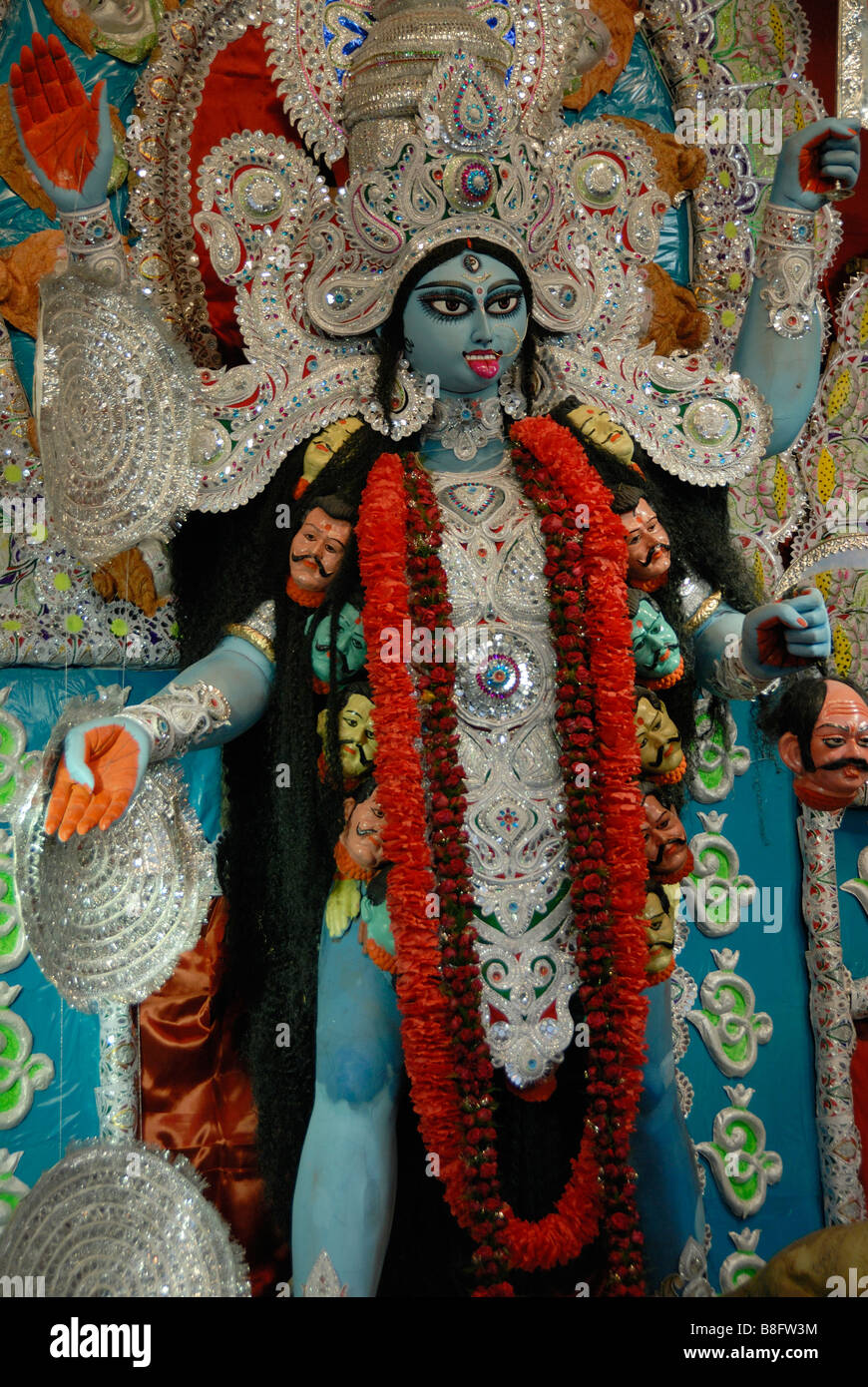 A statue of the goddess Durga represented as Kali Stock Photo - Alamy