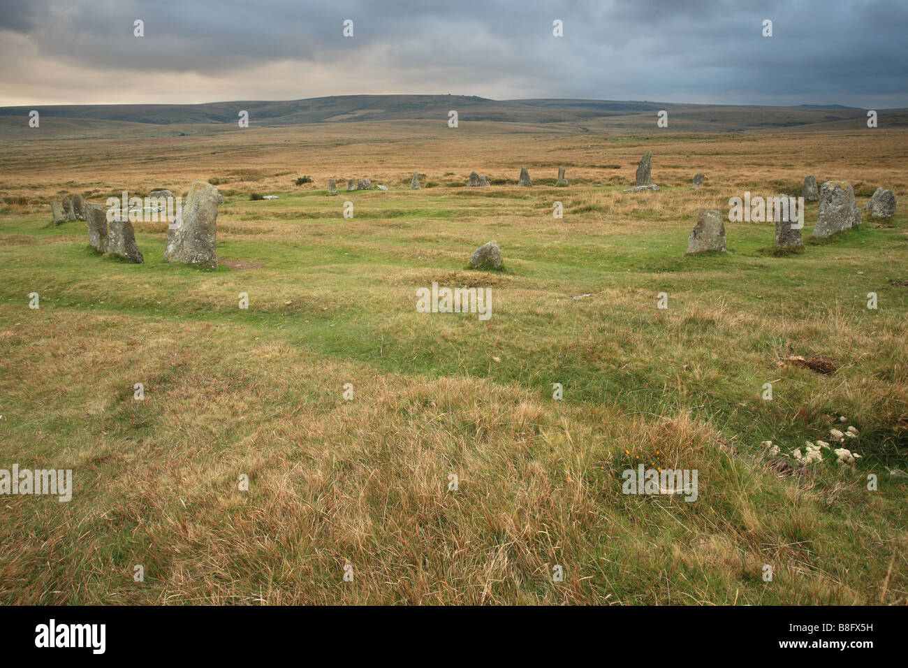 Scorhill Ancient Stone Circle Dartmoor England Stock Photo - Alamy