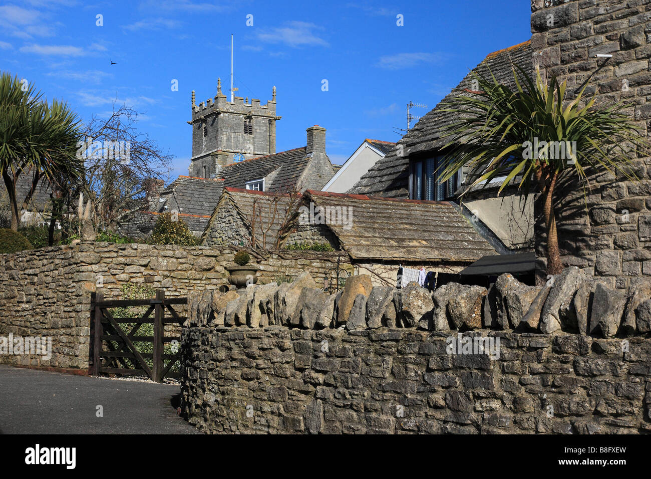 Church of St. Edward Corfe Castle village Dorset England Stock Photo ...