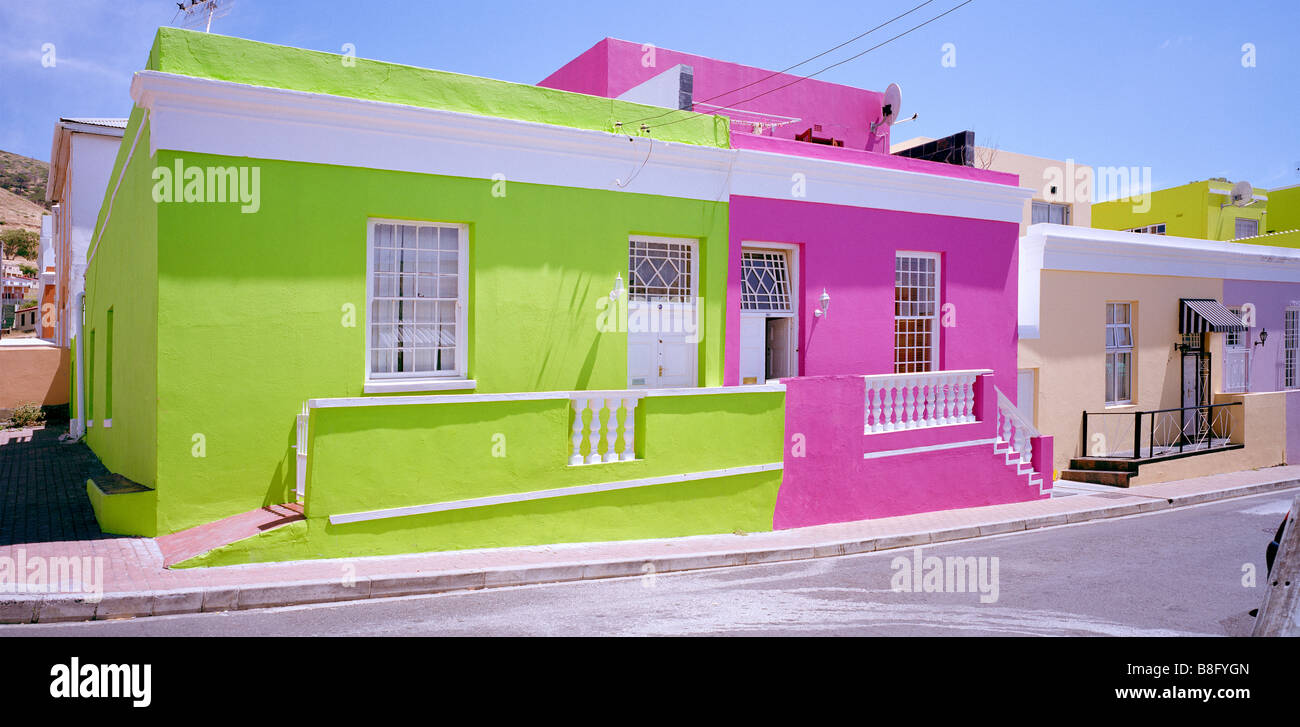 Colourful housing in Bo Kaap in Cape Town in South Africa in Sub ...