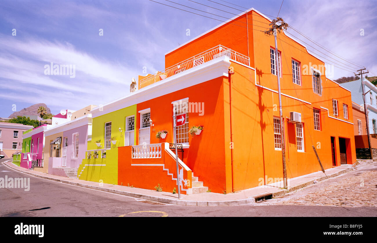 Colourful housing in Bo Kaap in Cape Town in South Africa in Sub ...