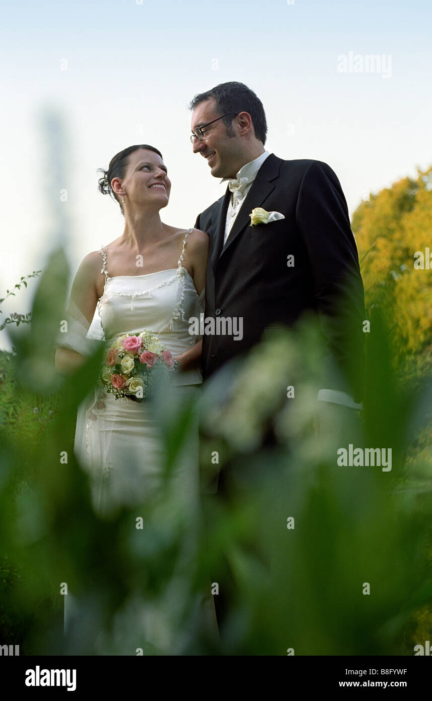 Bridal Couple smiling at each other happily - Idyll - Harmony - Wedding ...