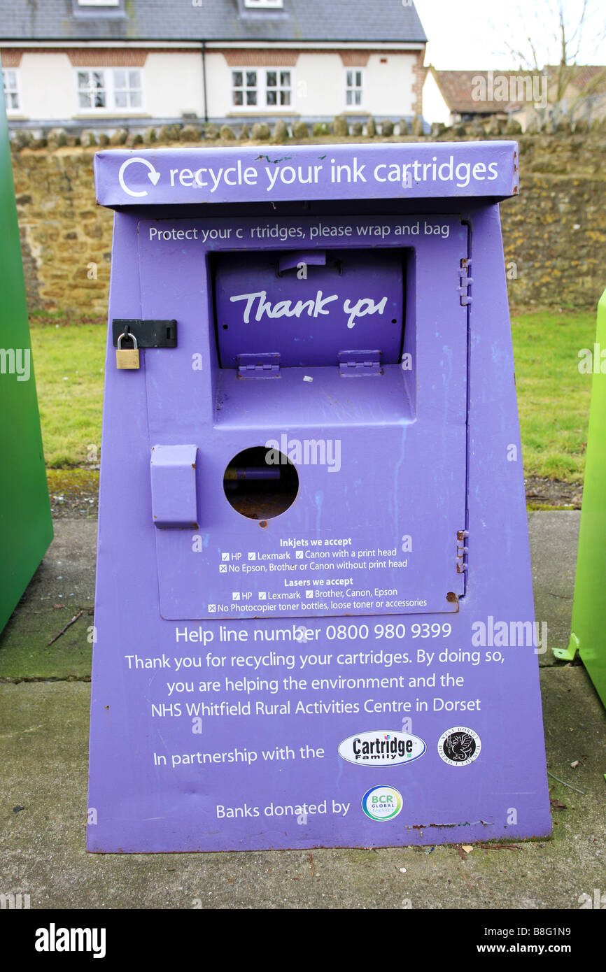 An Ink Cartridge recycling collection bin at a collection center Stock ...