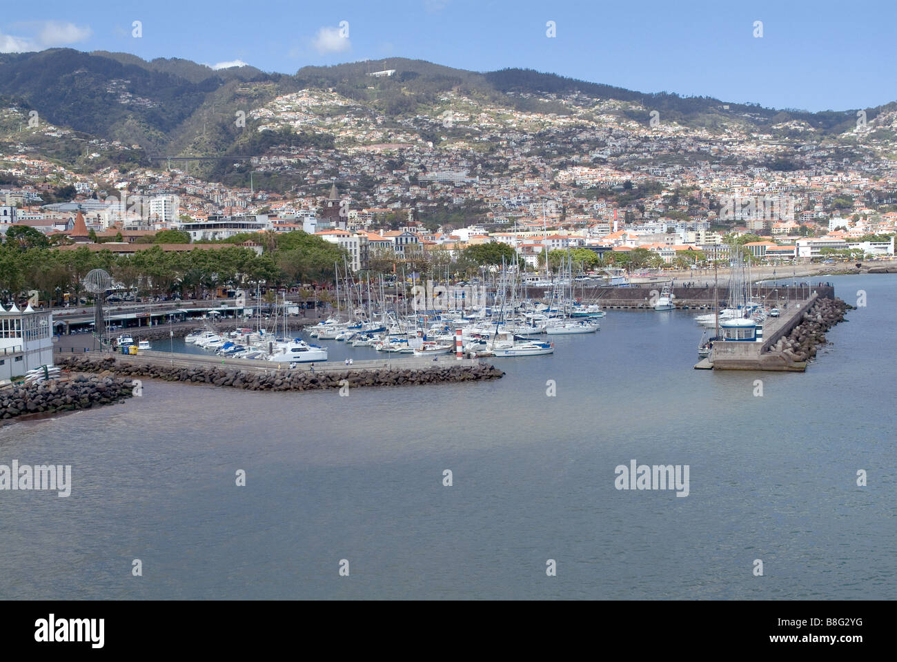 arial view of funchal marina, madeira Stock Photo - Alamy