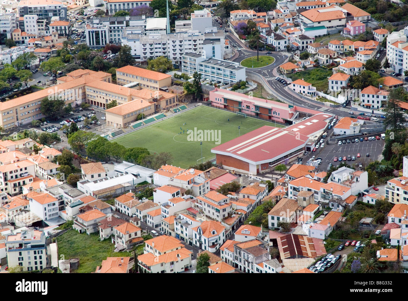 arial view of football pitch, madeira Stock Photo - Alamy