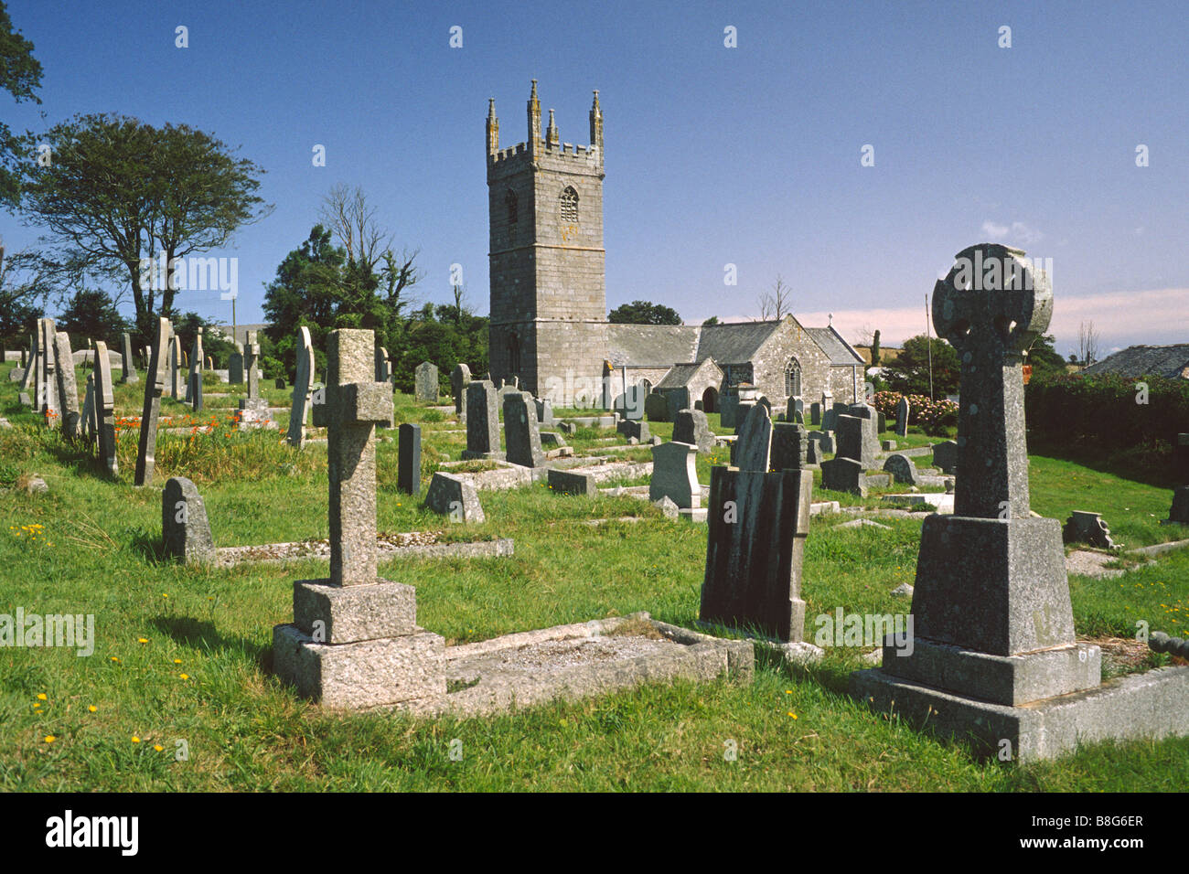 St Mawgan-in-Meneage Church and graveyard, Cornwall Stock Photo - Alamy