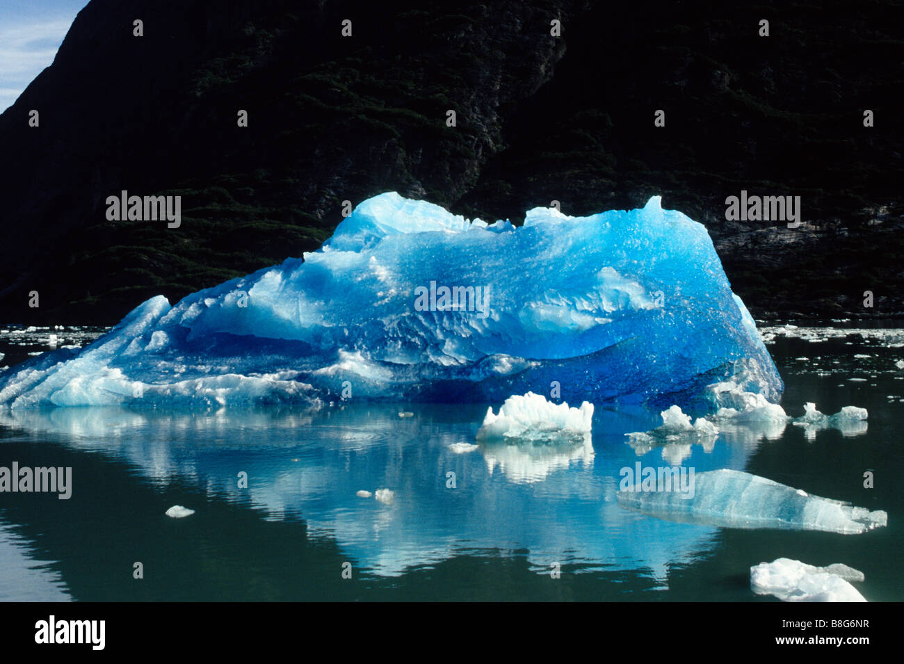 Blue ice in Tracy Arm, Inside Passage, Alaska Stock Photo - Alamy