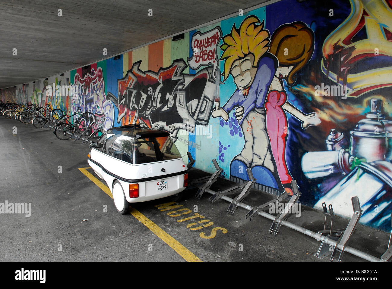 An electric car in Zug, Switzerland Stock Photo - Alamy