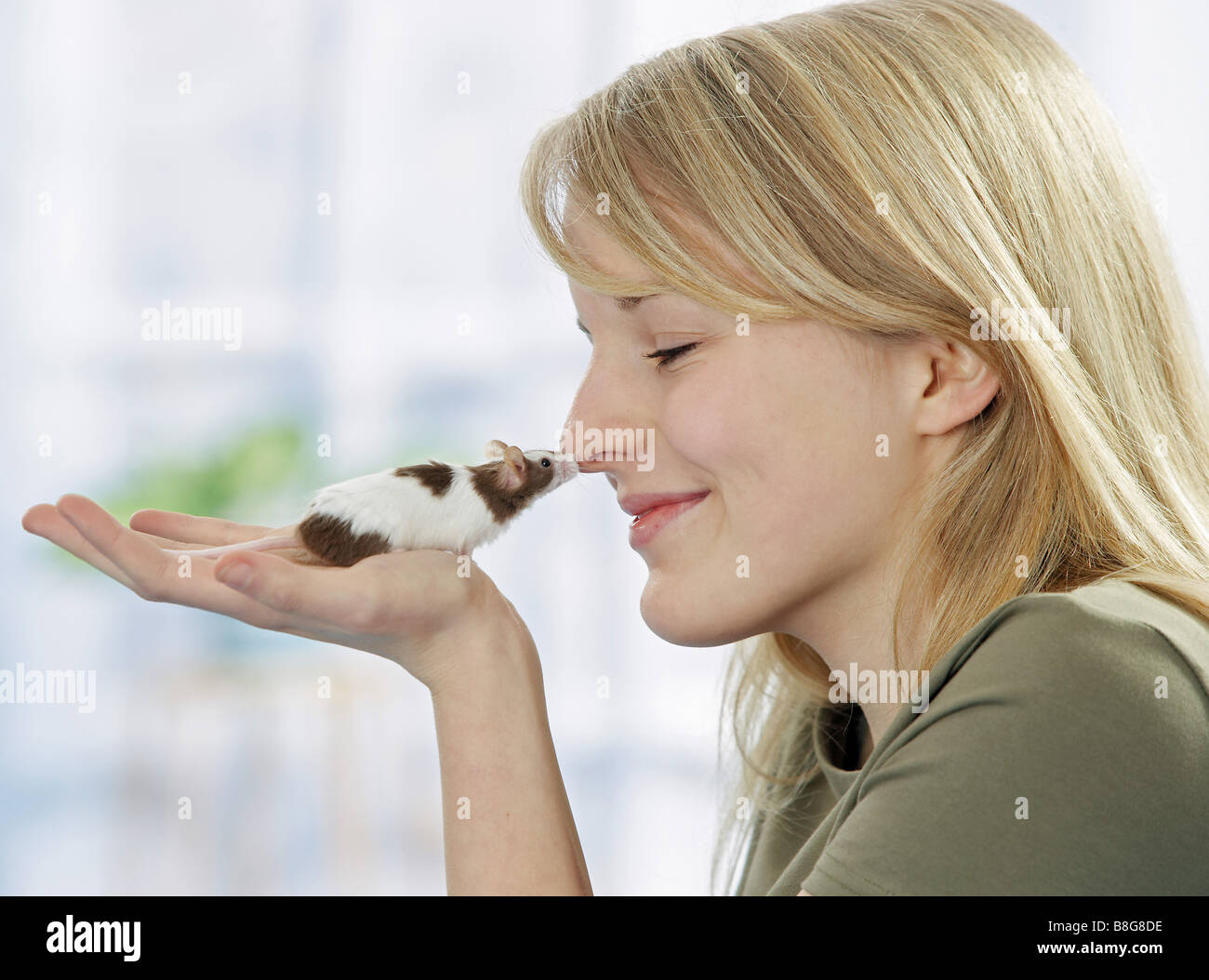 girl and fancy mouse Stock Photo - Alamy