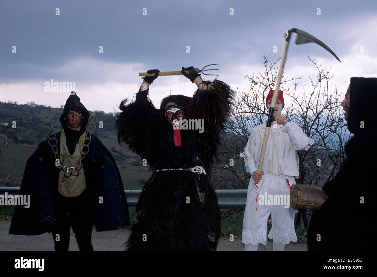 Italy, Molise, Tufara, carnival, the devil Stock Photo - Alamy