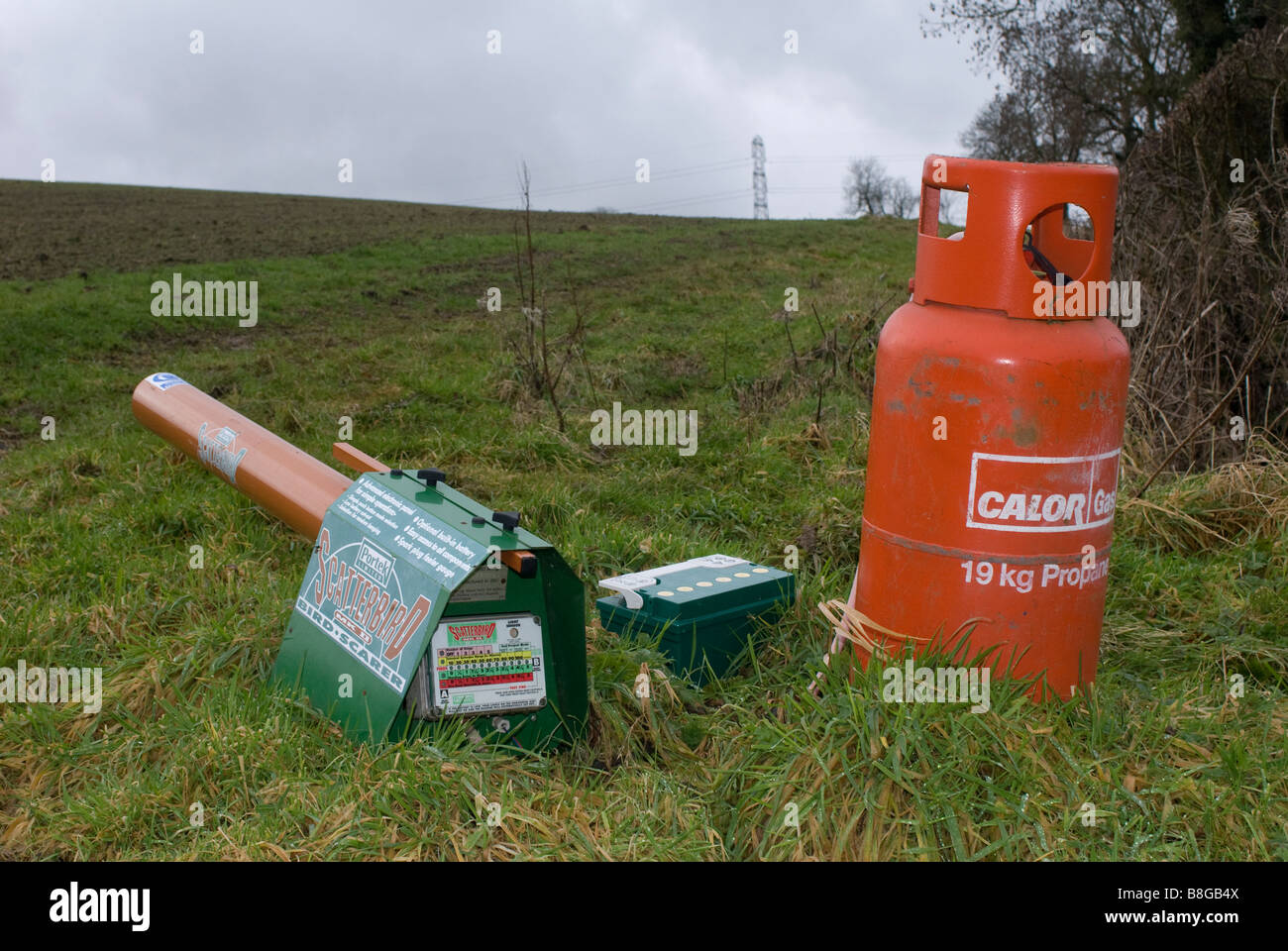 Scatterbird bird scarer gas gun as used by english farmers to keep ...