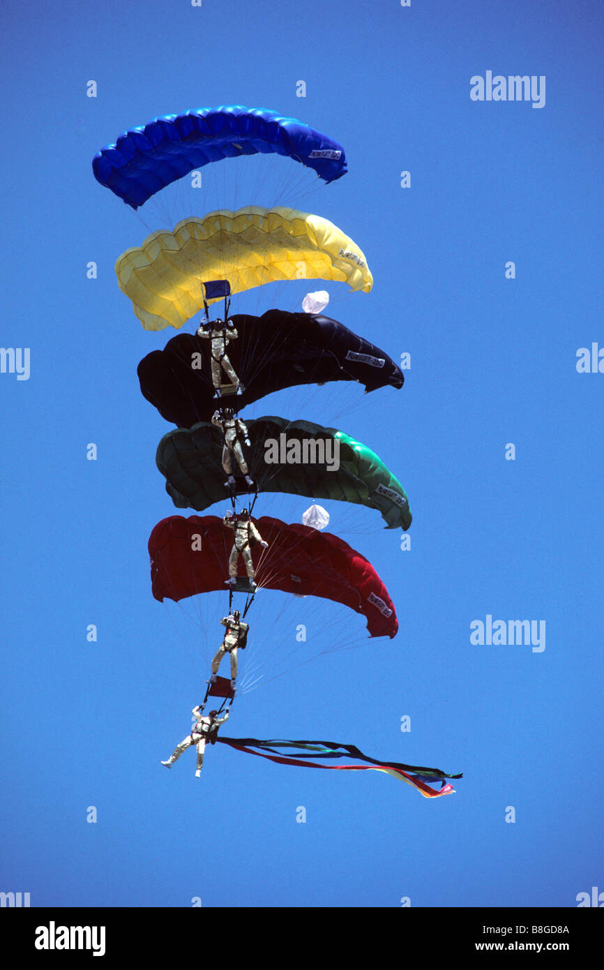 Sky diver floating in the air Stock Photo - Alamy