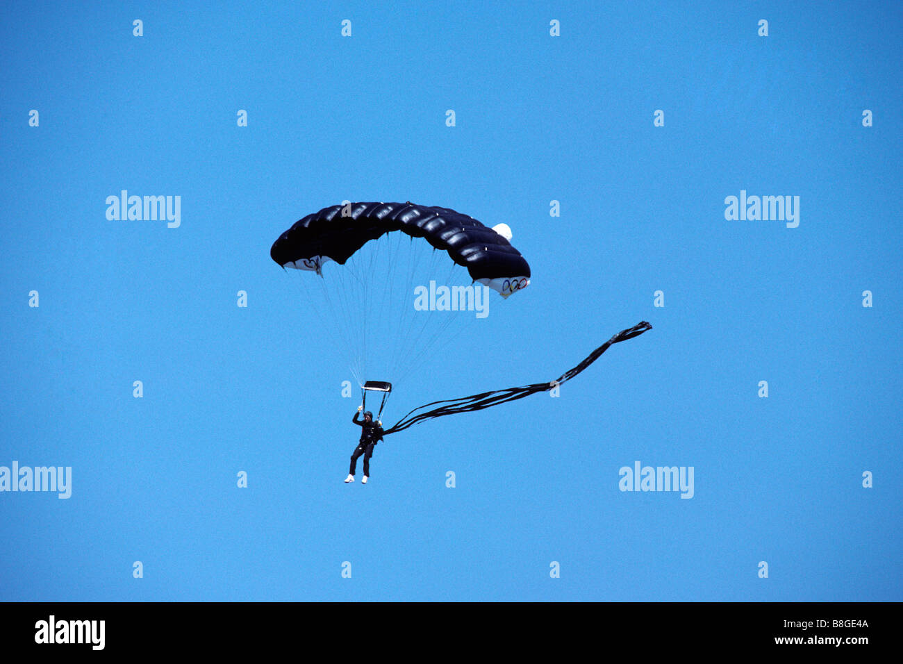 Sky diver floating in the air Stock Photo - Alamy