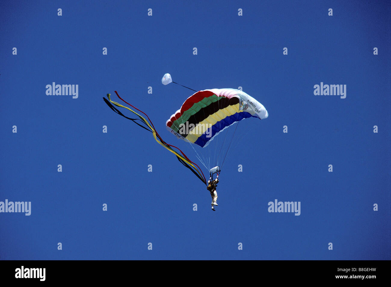 Sky diver floating in the air Stock Photo - Alamy