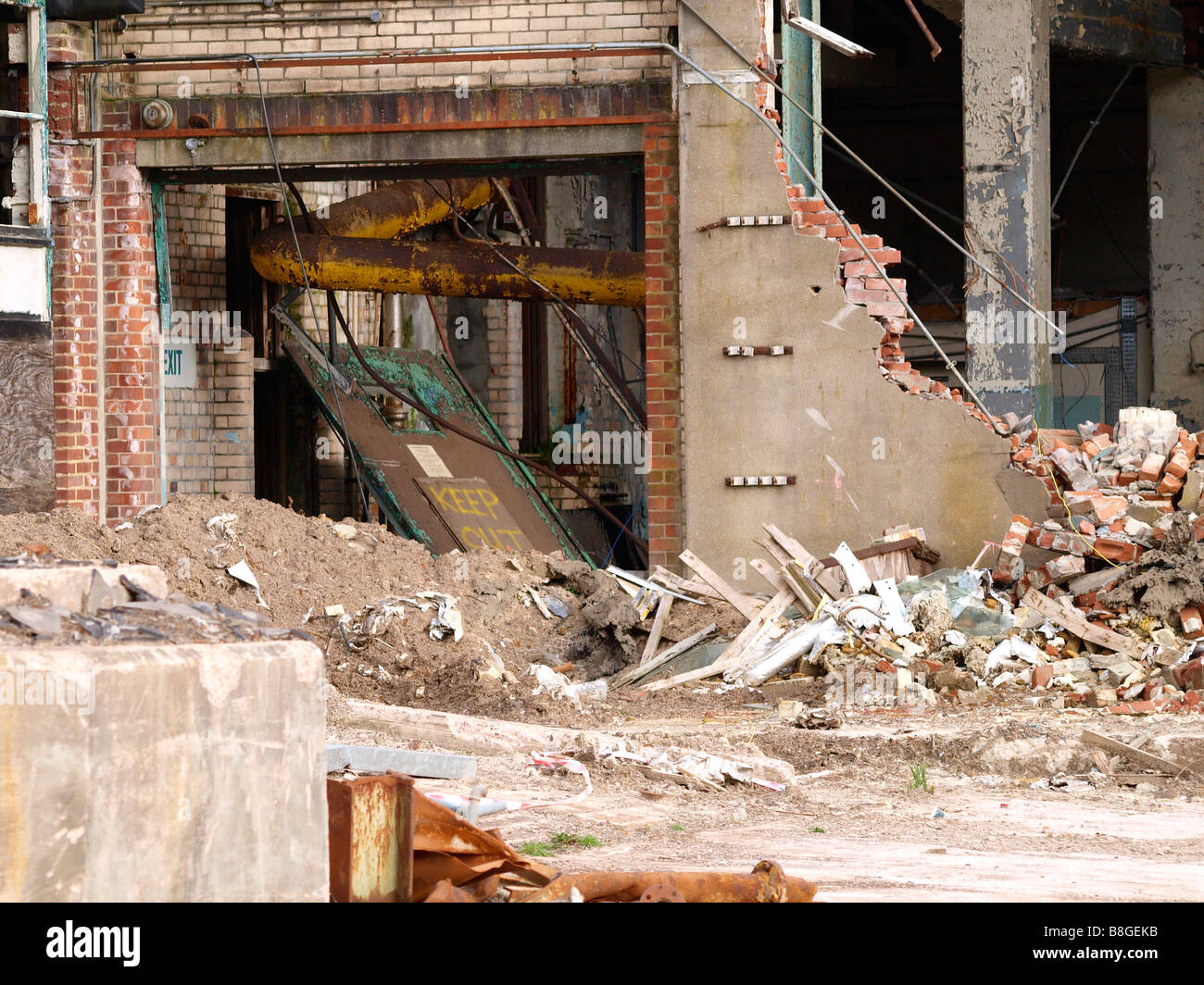 An old derelict factory that is falling down Stock Photo - Alamy