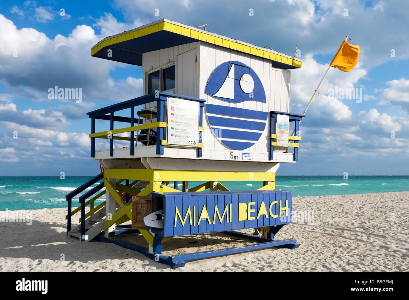 Lifeguard Hut on South Beach, Miami Beach, Gold Coast, Florida, USA ...