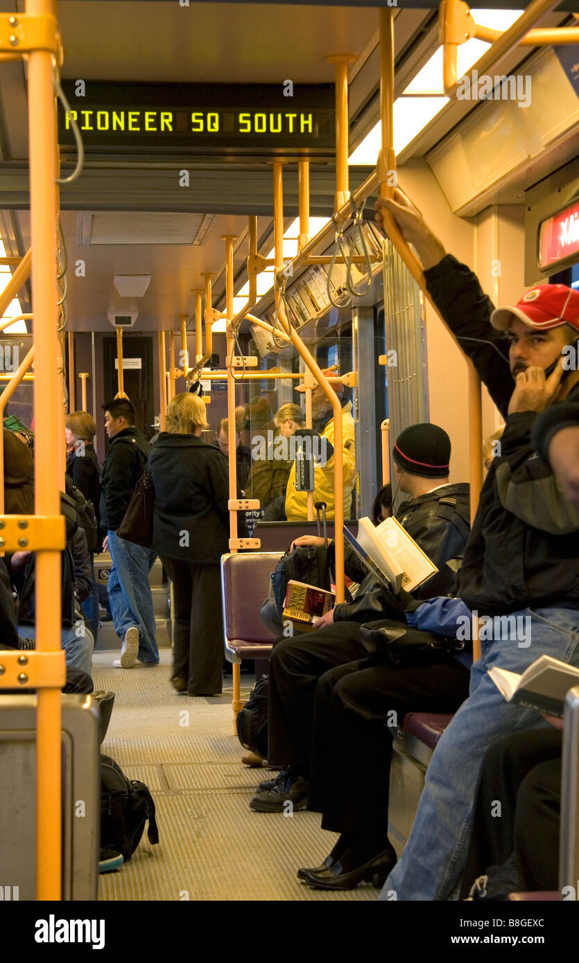 The MAX light rail public transportation system in Portland Oregon USA ...