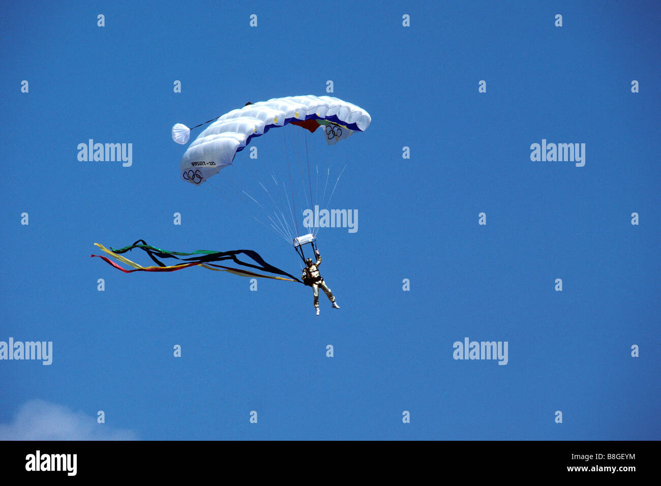Sky diver floating in the air Stock Photo - Alamy