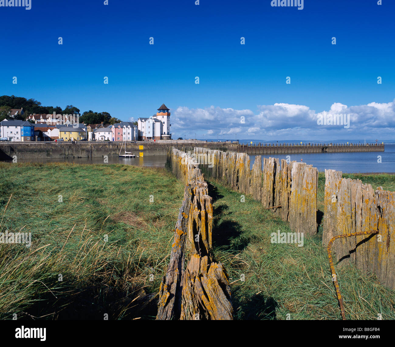 The entrance to Portishead Quays Marina from the old pier on the Severn ...