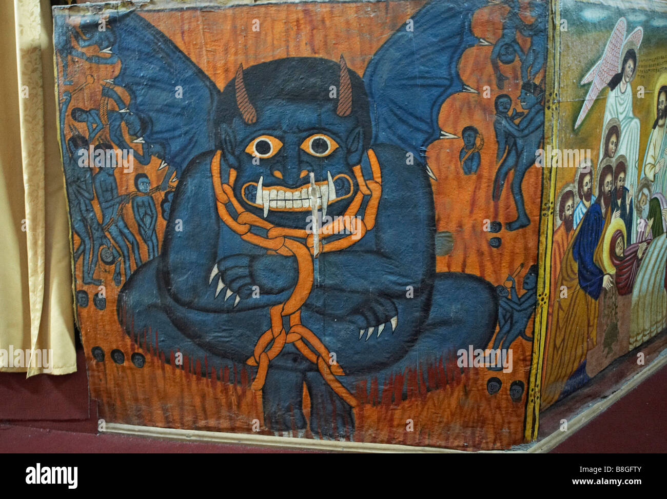 Addis Ababa Ethiopia Inside Kiddus Raguel church Entoto mountain Stock ...