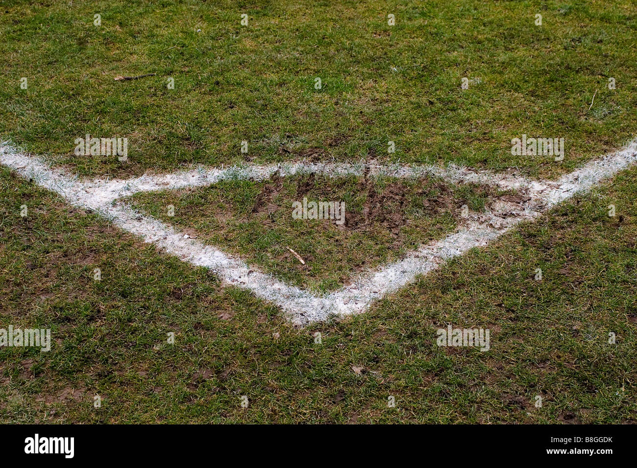 Football Pitch Corner Markings Stock Photo - Alamy