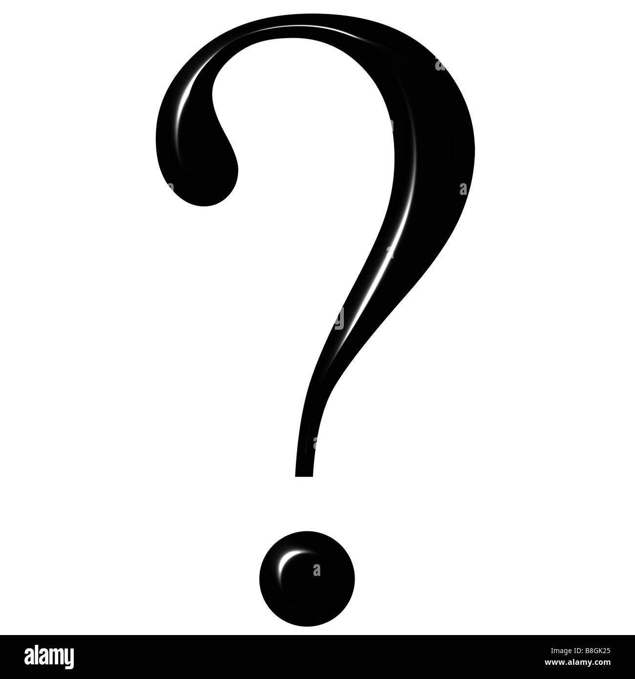 3d question mark with reflection Stock Photo - Alamy