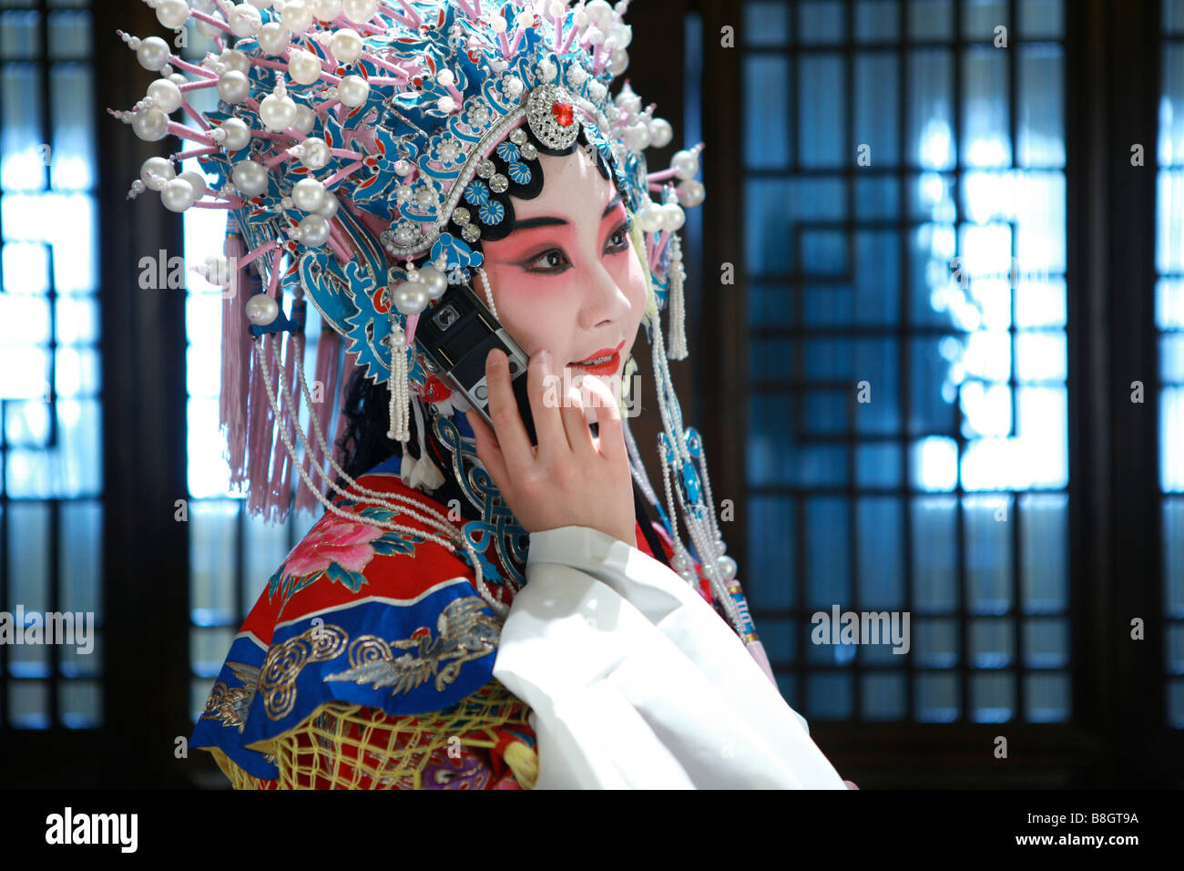 Beijing Opera Actress Using Phone,China Stock Photo - Alamy