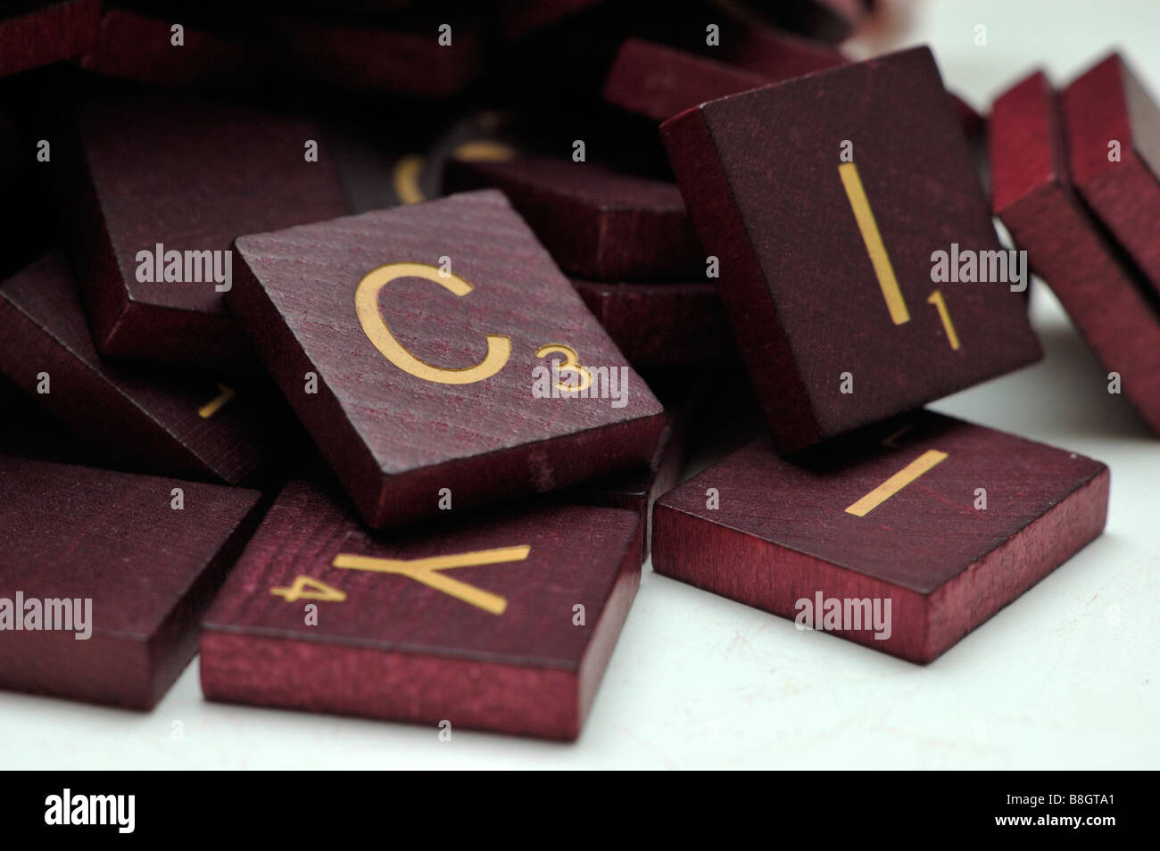 Closeup of wooden Scrabble game letter tiles Stock Photo - Alamy