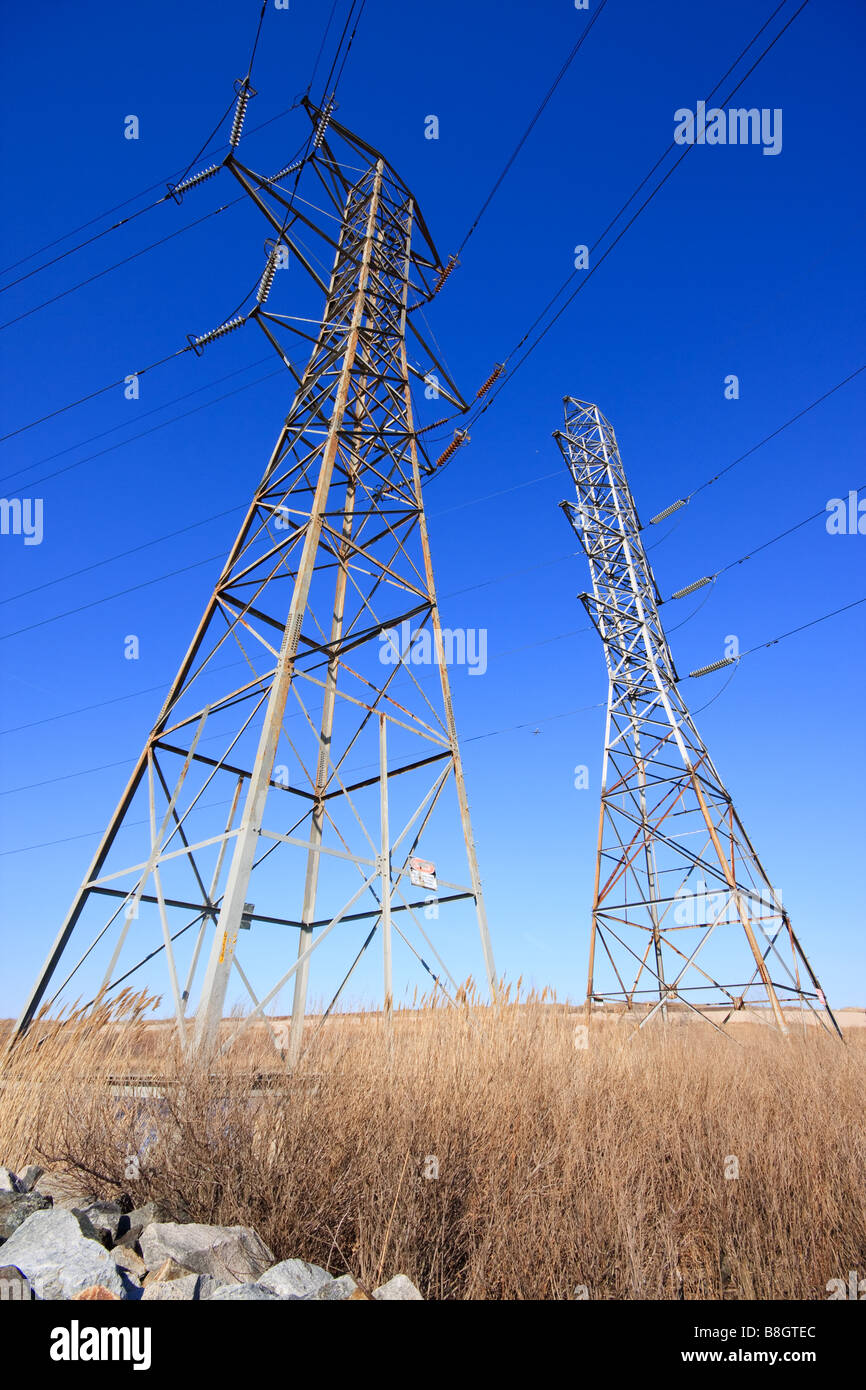 electric/power transmission towers Stock Photo - Alamy