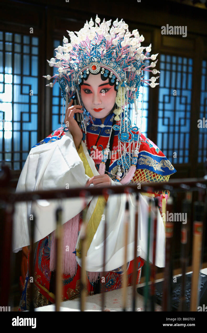 Beijing Opera Actress Using Phone,China Stock Photo - Alamy