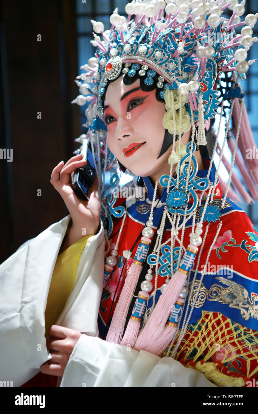 Beijing Opera Actress Using Phone,China Stock Photo - Alamy