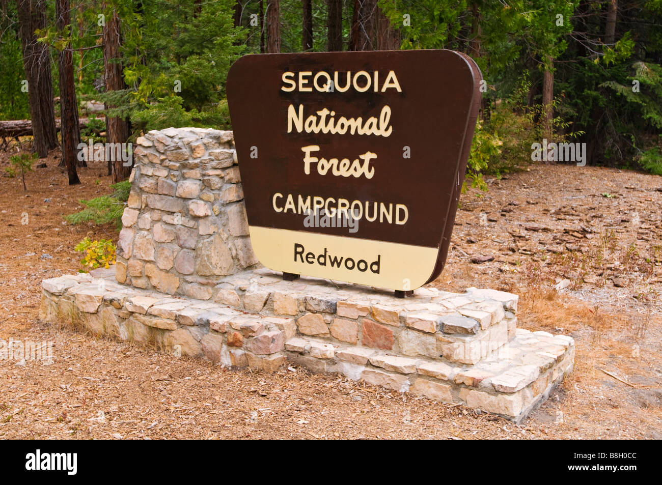 Redwood Meadow Campground sign Giant Sequoia National Monument Sierra ...