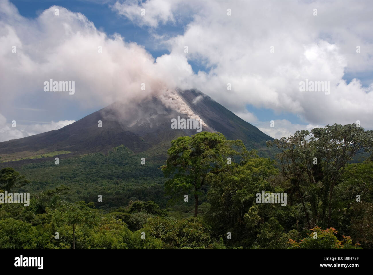 Volcan Arenal from Arenal Rainforest Reserve, Near La Fortuna, North ...