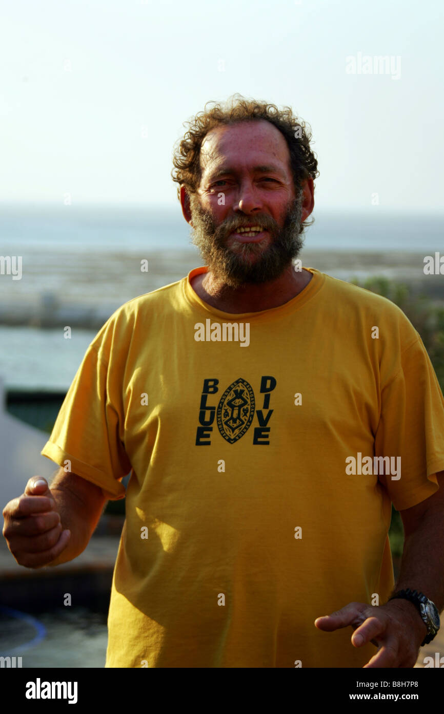 World famous white shark diver Andre Hartman Stock Photo - Alamy