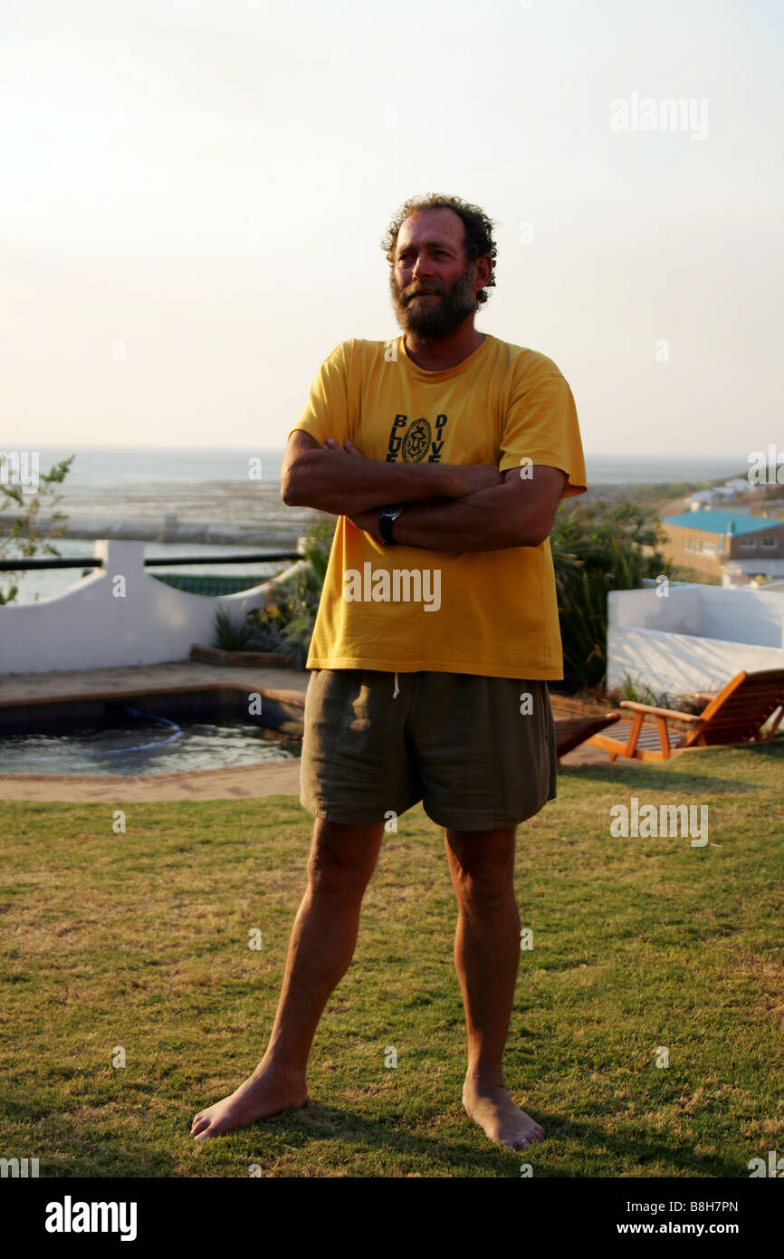 World famous white shark diver Andre Hartman Stock Photo - Alamy