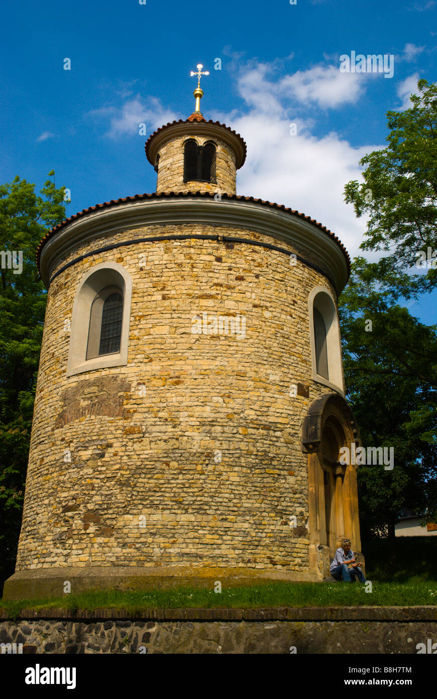 Restored Romanesque rotunda Sv Martin, Vysehrad, Prague, Czech Republic ...