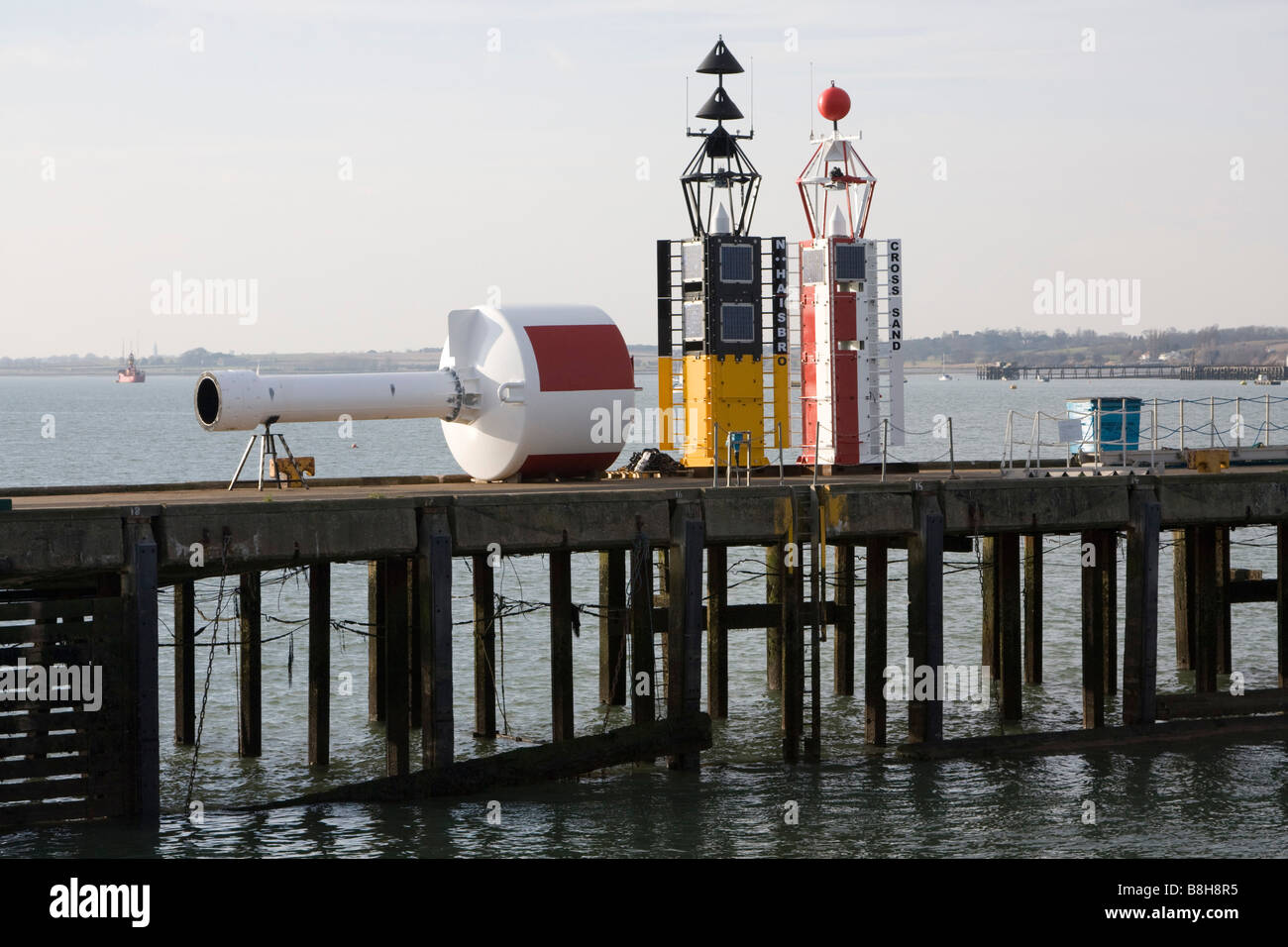 buoys harwich harbour quay essex england uk gb Stock Photo - Alamy