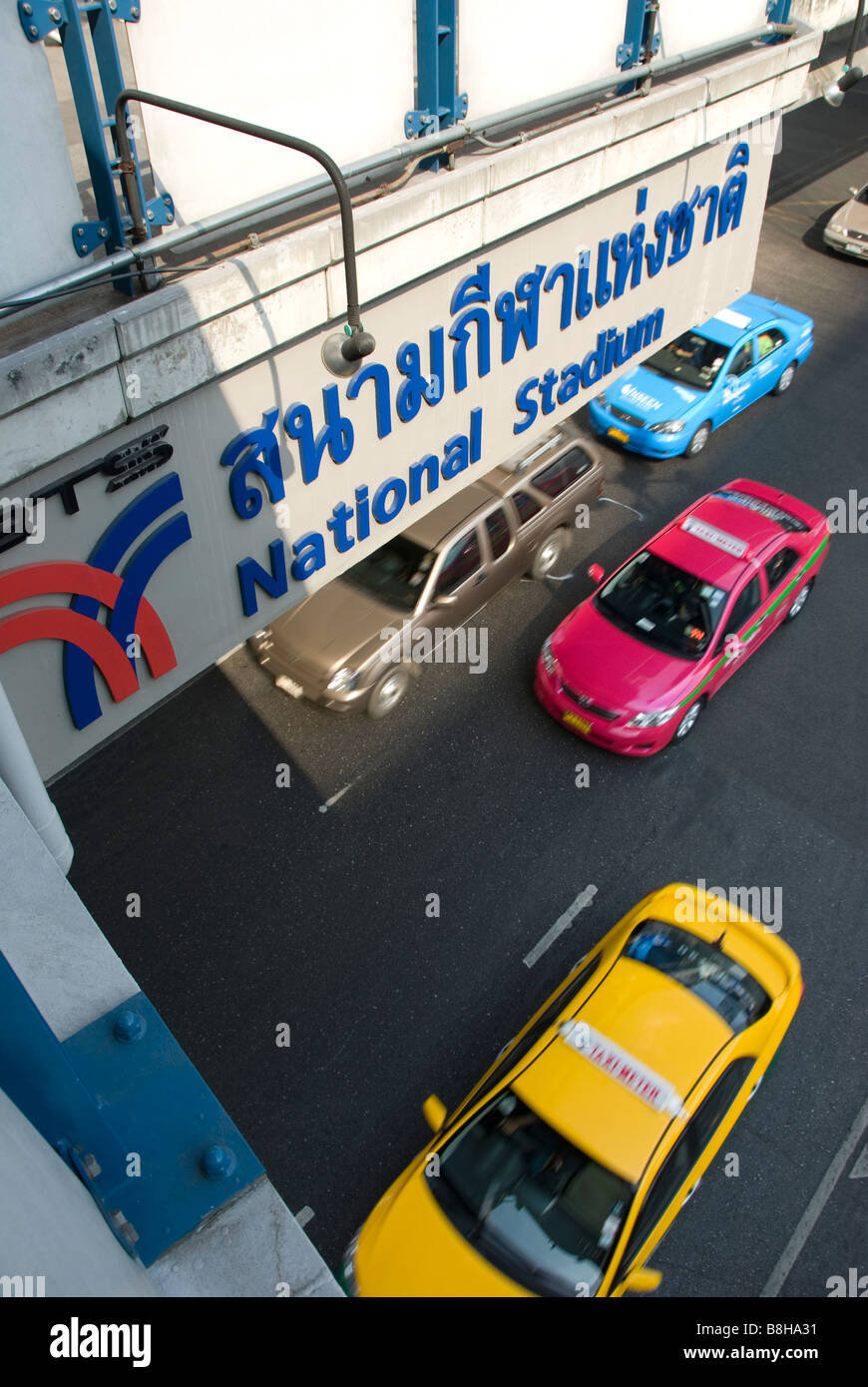National Stadium Station pedestrian overpass Stock Photo - Alamy
